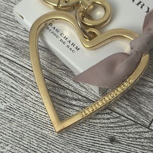 Burberry | Accessories | Burberry Gold Heart Bag Charmkey Fob Nwt ...